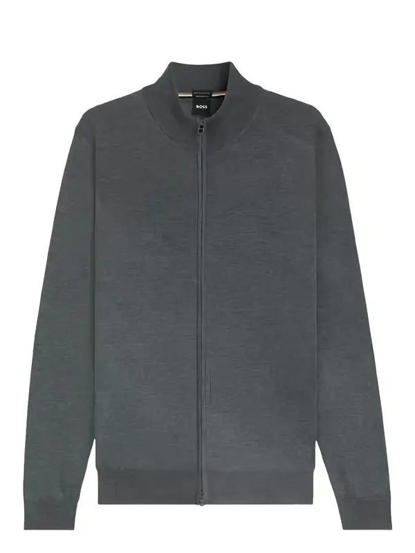 BOSS Zipped Cardigan - Grey
