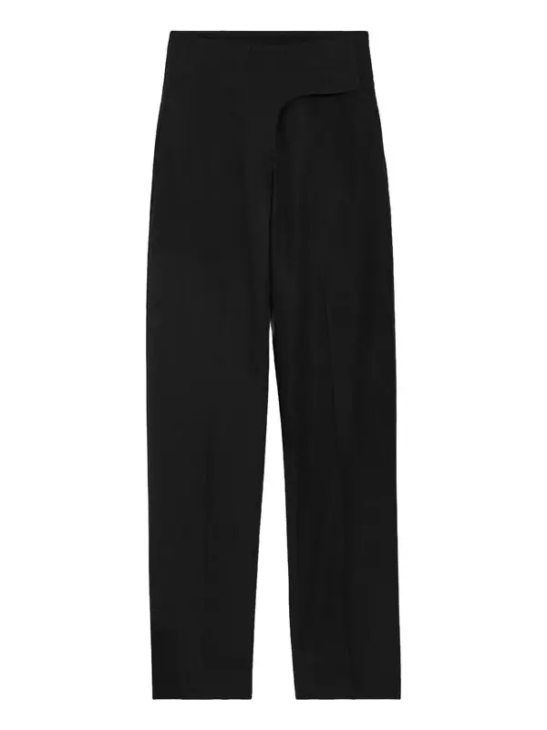 AMI Paris Wool Canvas Belted Trousers - Black