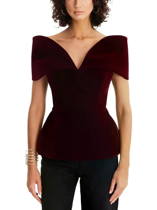 MOOS STUDIO Velvet Top - Red