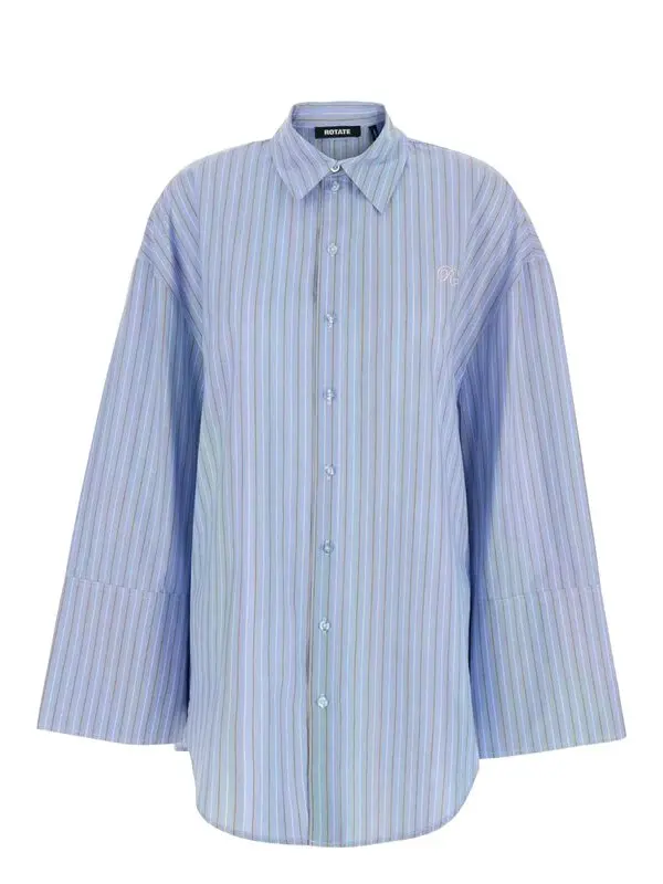 ROTATE BY BIRGER CHRISTENSEN Striped Buttoned Shirt - Blue