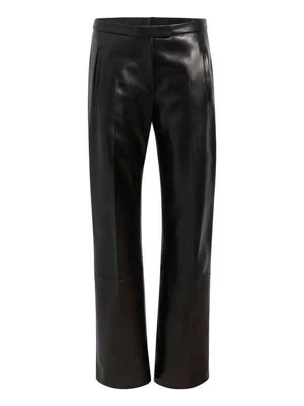 Khaite Miles Plongé Leather Straight-leg Pants - Black