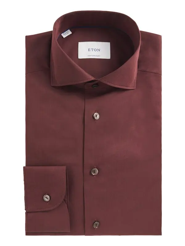Eton Cotton-silk Long Sleeve Shirt - Red