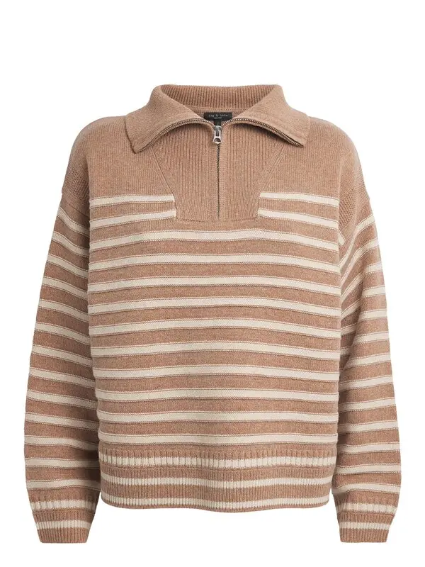 Rag & Bone Wool-cashmere Stripe Sweater - Brown