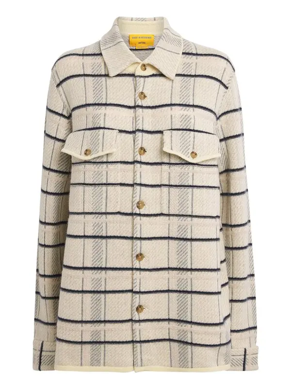 Guest In Residence Cashmere Plaid Work Shirt - Ivory
