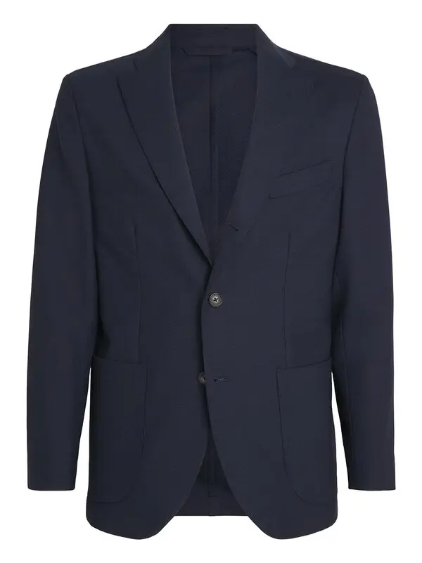 Eton Wool-blend Tech Blazer - Navy