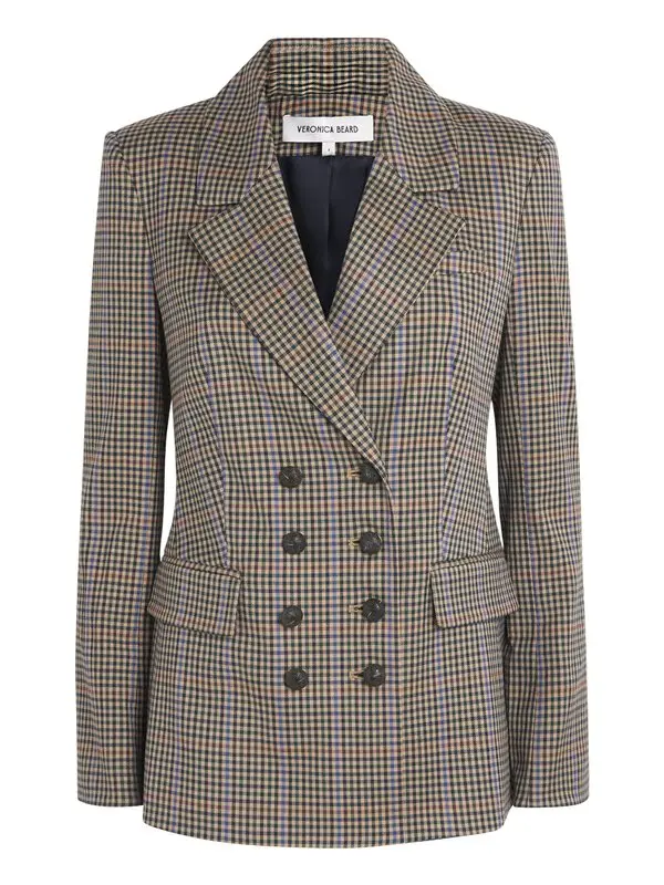 Veronica Beard Plaid Claude Dickey Blazer - Brown