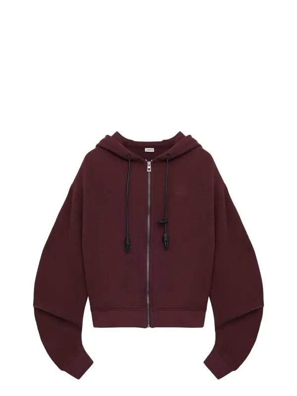 Loewe Cotton-cashmere Flamenco Zip-up Hoodie - Burgundy