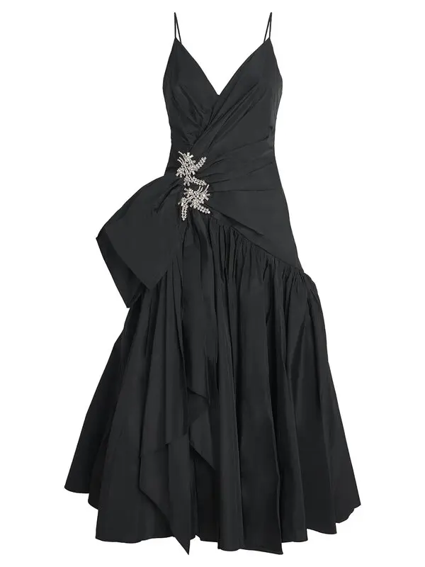 Cinq À Sept Embellished Ellette Midi Dress - Black
