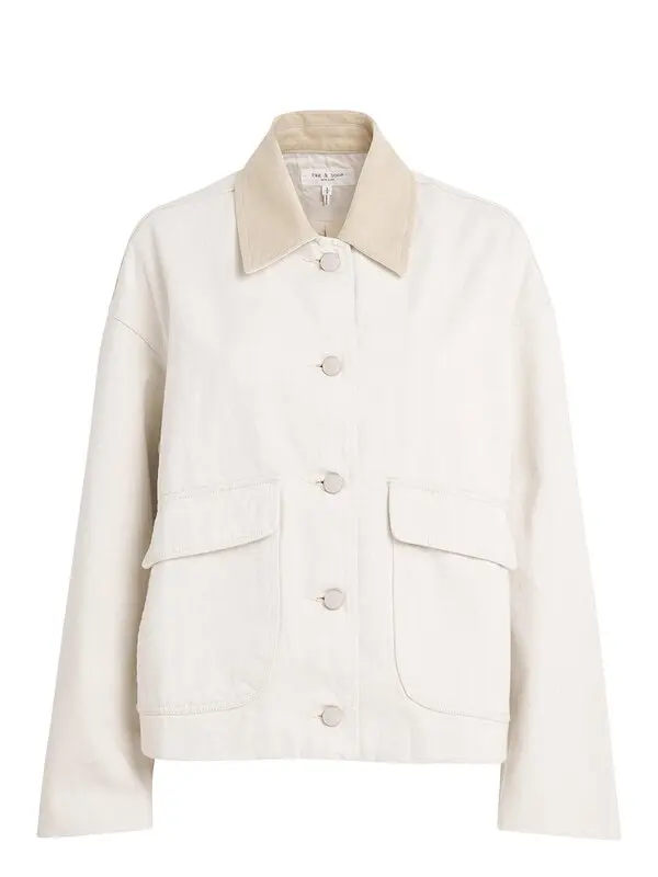 Rag & Bone Cotton Twill Natalia Shacket - Ivory