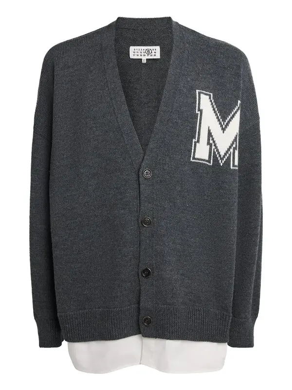 MAISON MARGIELA Wool Varsity Cardigan - Grey