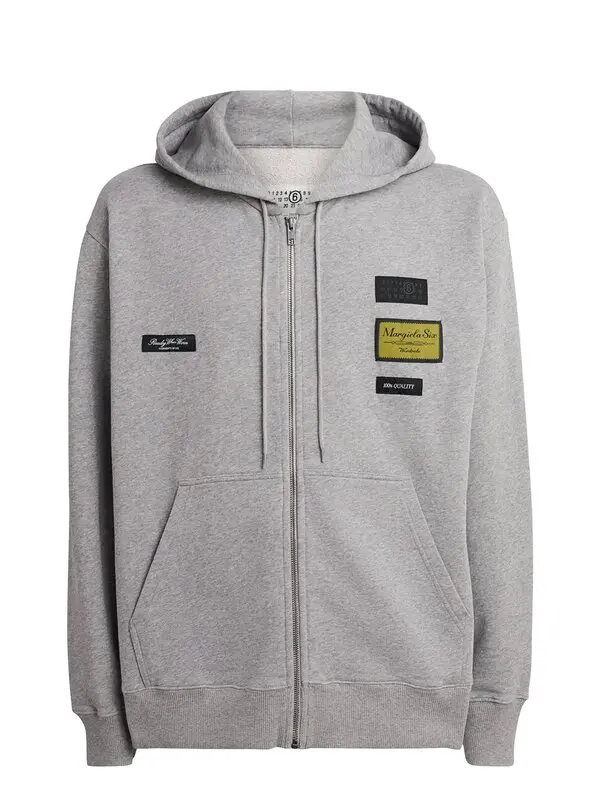 MAISON MARGIELA Cotton Appliqué Hoodie - Grey