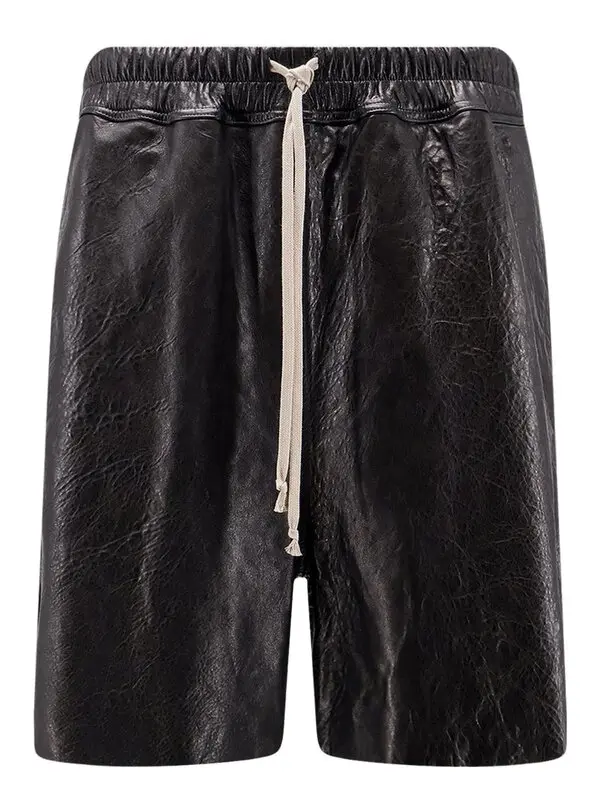 Rick Owens Leather Shorts - Black