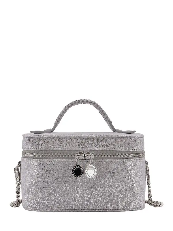 Stella McCartney Laminated Shaggy Deer Fabric Crossbody Bag - Silver