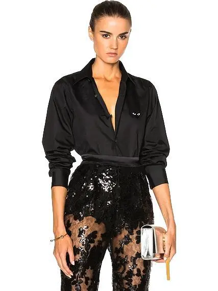 Play Comme Des Garcon Emblem Button Down - Black