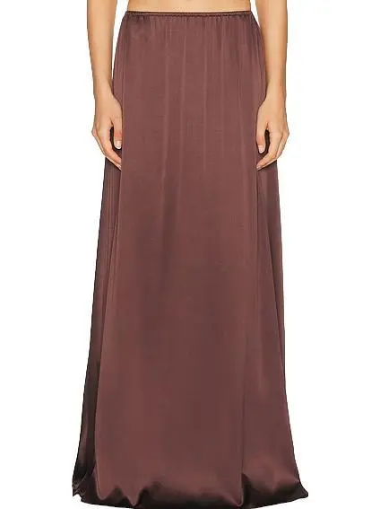 HELSA Silk Charmeuse Maxi Skirt - Fudge