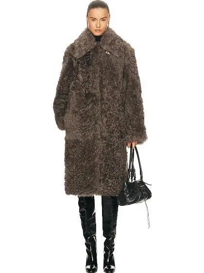 Helmut Lang Shearling Coat - Grey