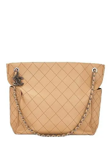 Chanel Calfskin Large Soft Tote Bag - Tan