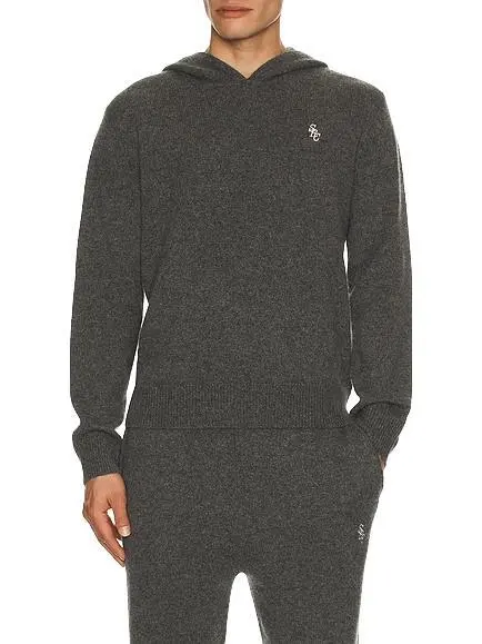 SPORTY & RICH Cashmere Hoodie - Light Grey