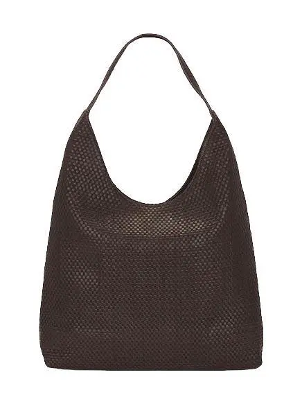 ST. AGNI Lattice Weave Large Tote Bag - Coffee