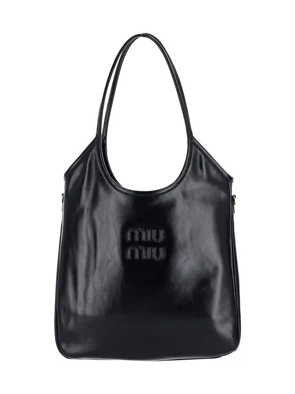 Miu Miu Large 'ivy' Tote Bag - Black