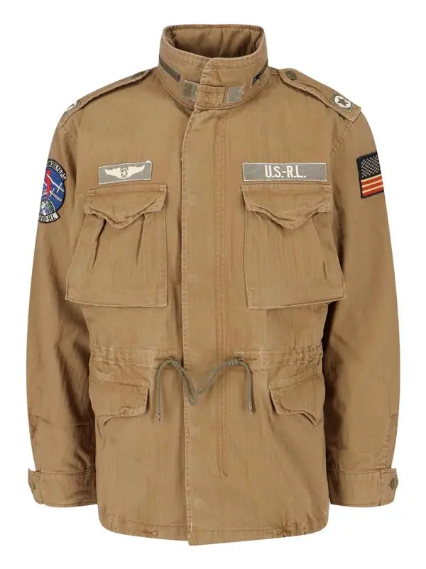 Polo Ralph Lauren Military Jacket With Patches - Brown