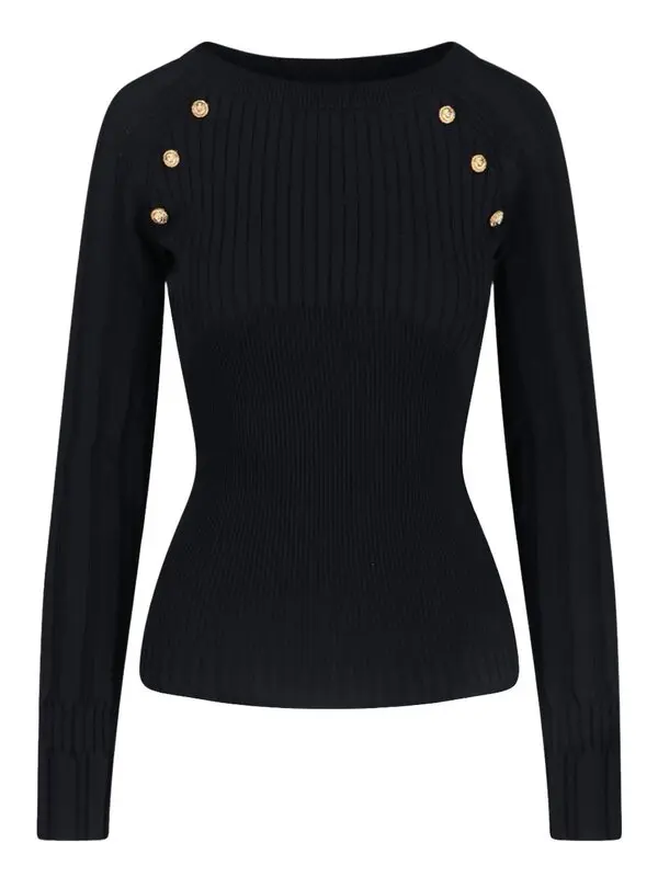 Balmain Button Detailed Sweater - Black