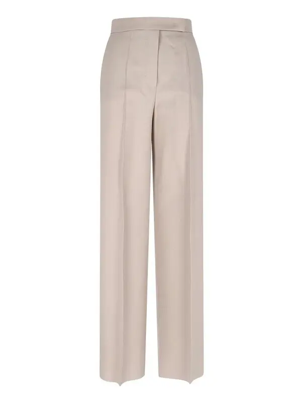 Max Mara Wool Blend Tailored Trousers - Beige