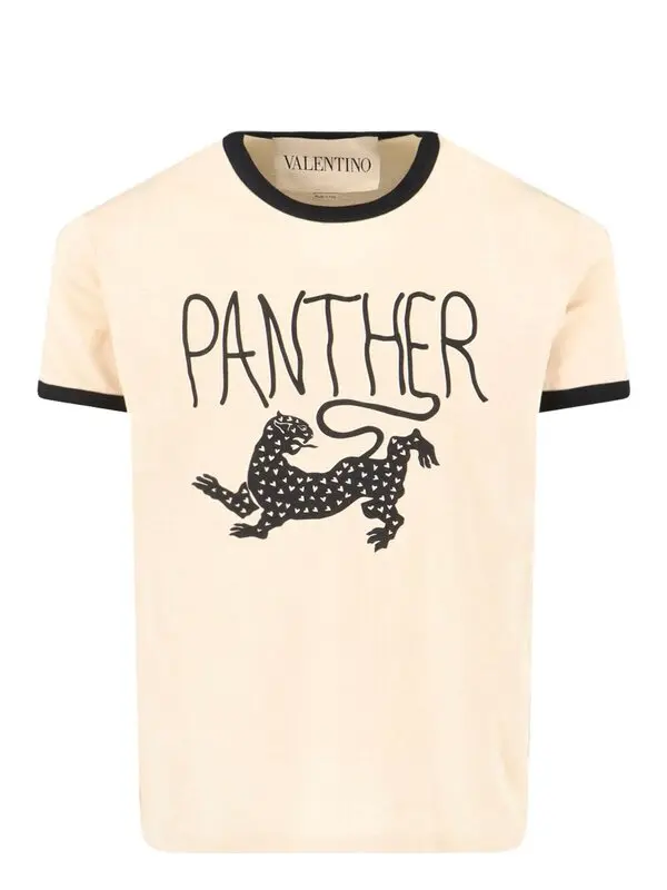 Valentino Garavani Panther' T-shirt - Cream