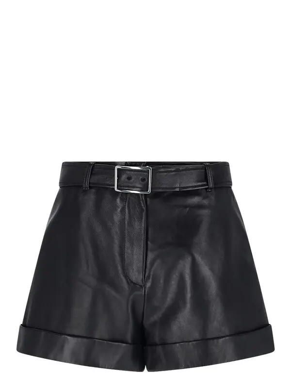 Sportmax Leather Shorts - Black