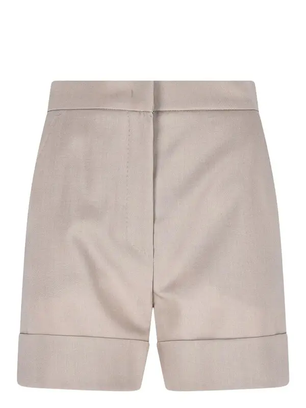 Max Mara Virgin Wool Blend Shorts - Beige