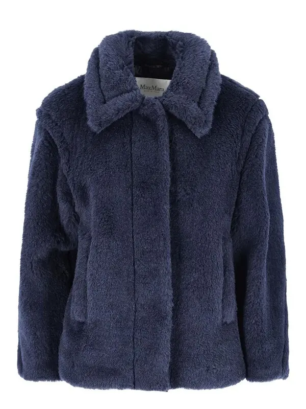 Max Mara Teddy Bear Crop Coat - Blue