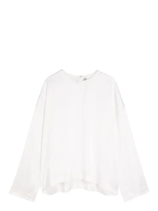 TOTEME Draped Satin Top - White