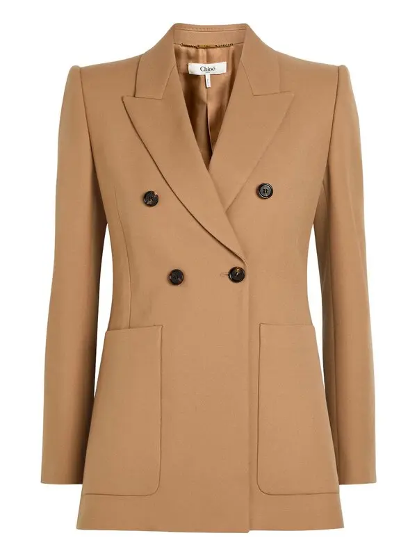 Chloé Double-breasted Wool Blazer - Brown