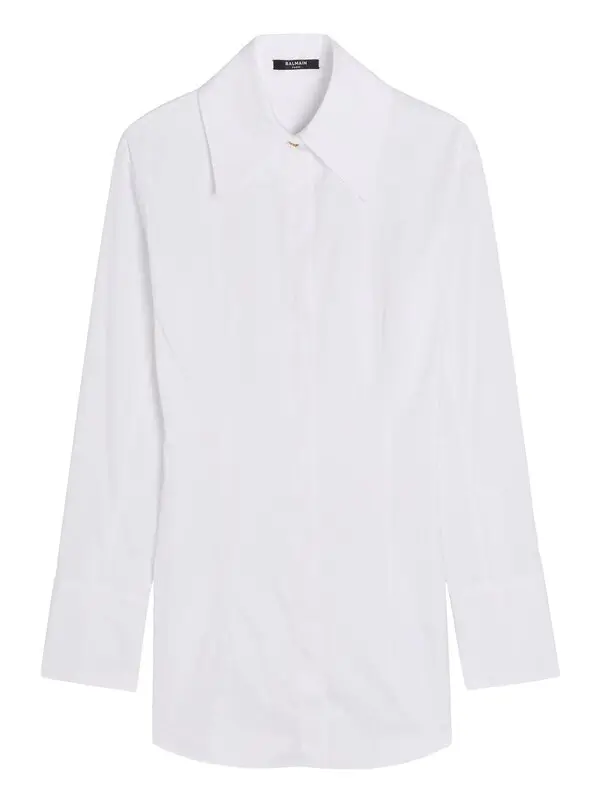 Balmain Fitted Cotton-poplin Shirt - White