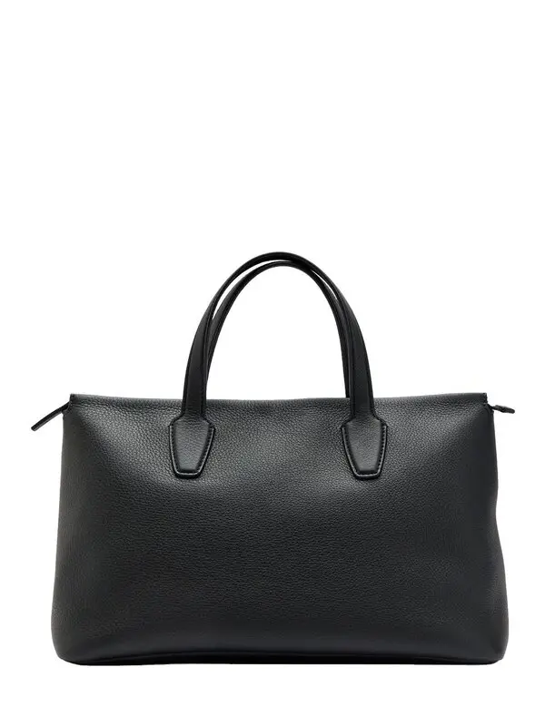 THE ROW Marcel Grained Leather Tote - Black