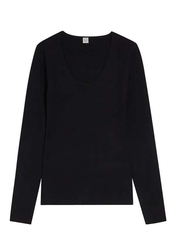 TOTEME Stretch-wool Top - Black