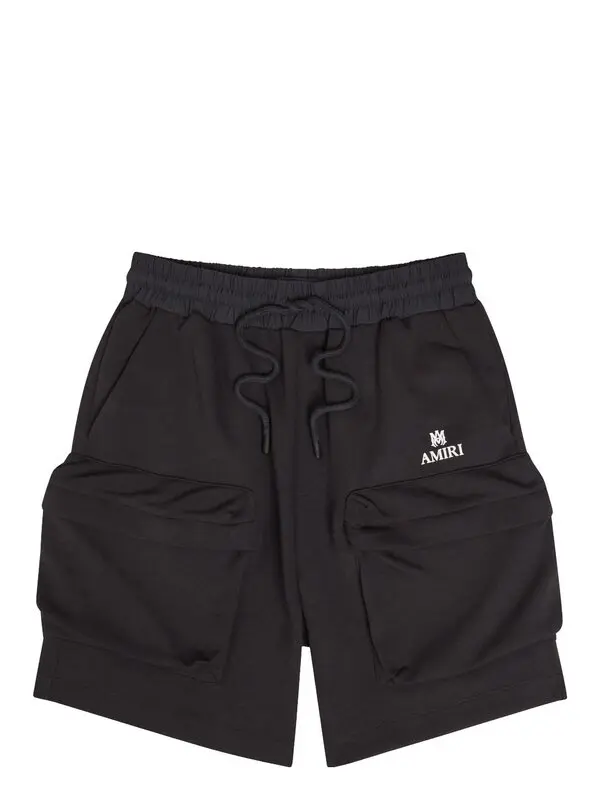 Amiri Logo Jersey Cargo Shorts - Black