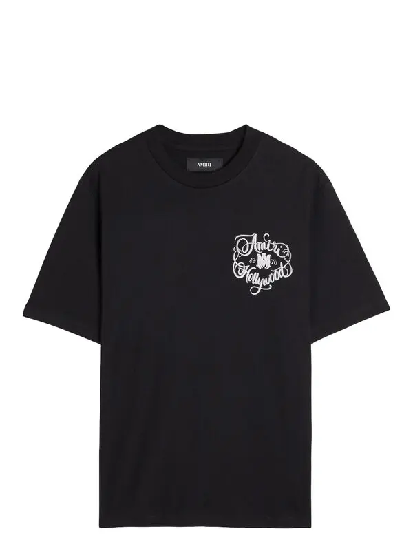 Amiri Hollywood Printed Cotton T-shirt - Black