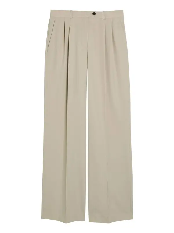 THE ROW Virgil Straight-leg Wool Trousers - Stone