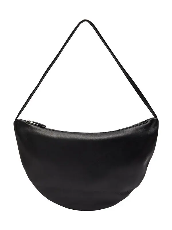 THE ROW Izzy Small Leather Shoulder Bag - Black