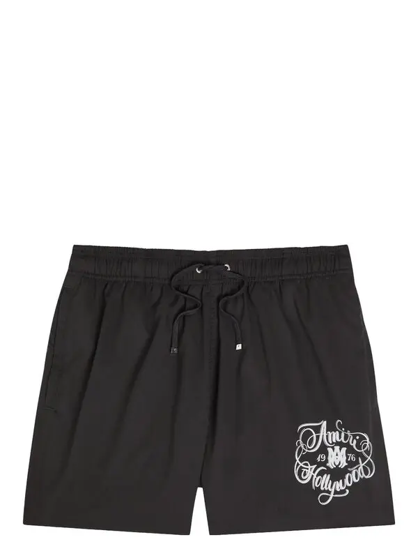 Amiri Printed Swim Shorts - Black