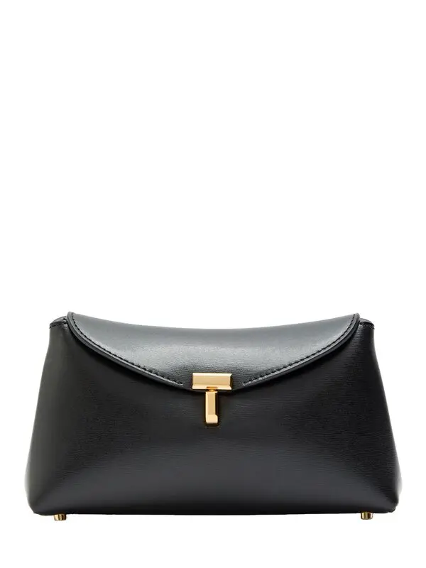 TOTEME T-lock Mini Leather Clutch - Black