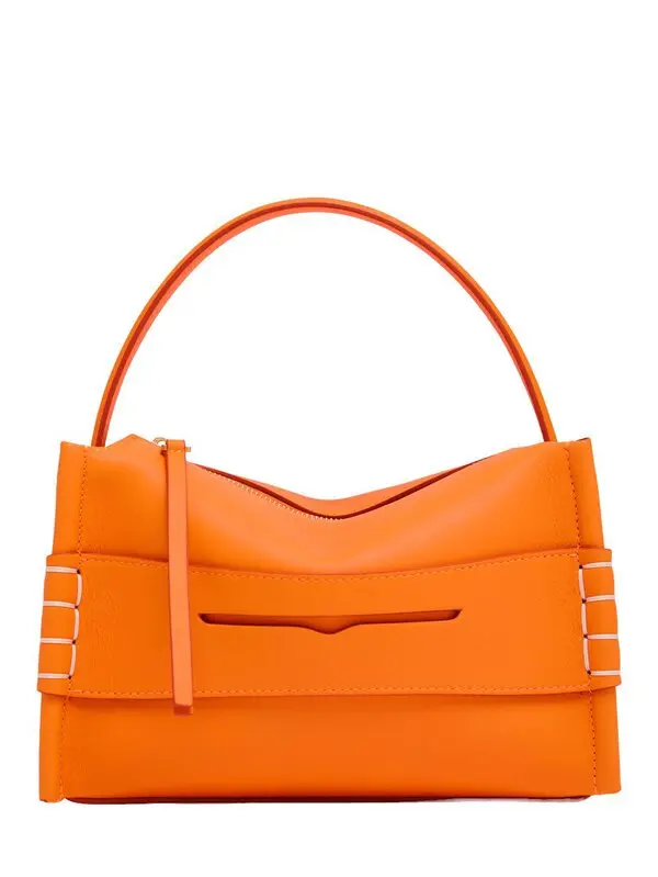 JW Anderson Loafer Small Leather Top Handle Bag - Orange