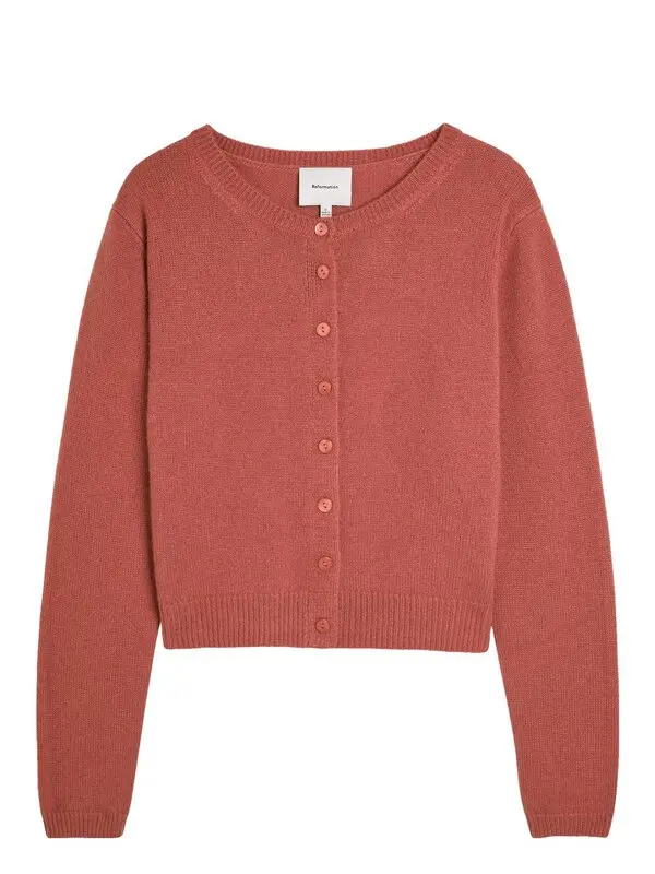 REFORMATION Clara Cashmere Cardigan - Red