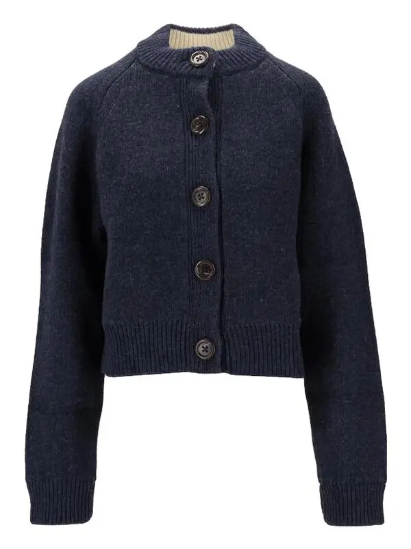 B.B. WALACE Crew Neck Cardigan - Navy