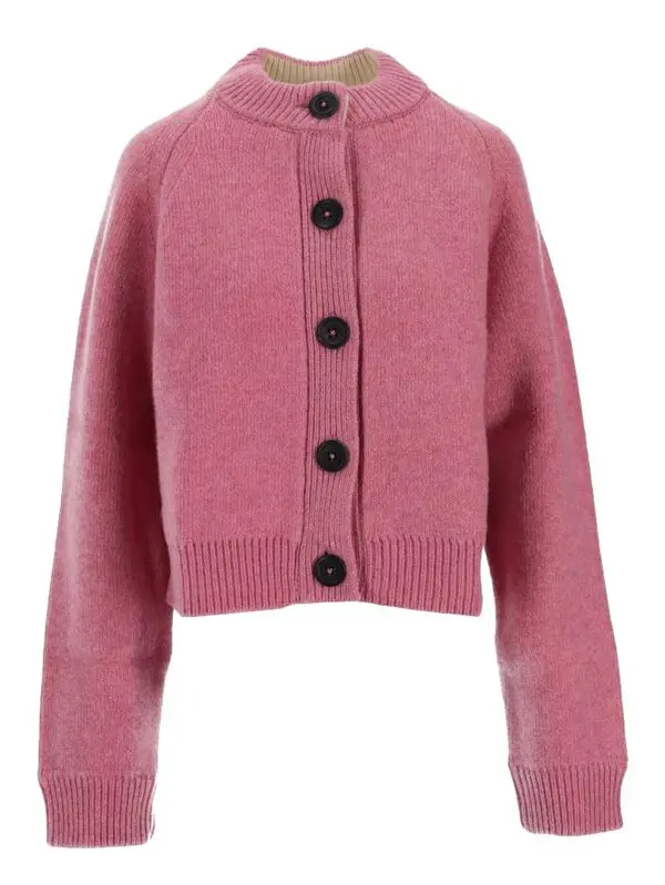 B.B. WALACE Crew Neck Cardigan - Pink