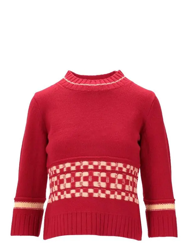 B.B. WALACE Crew Neck Sweater - Red / Yellow