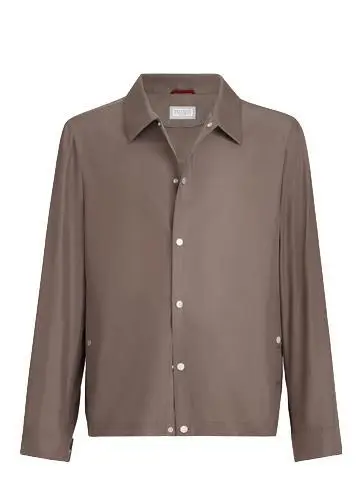 Brunello Cucinelli Silk Outerwear Jacket - Hazelnut