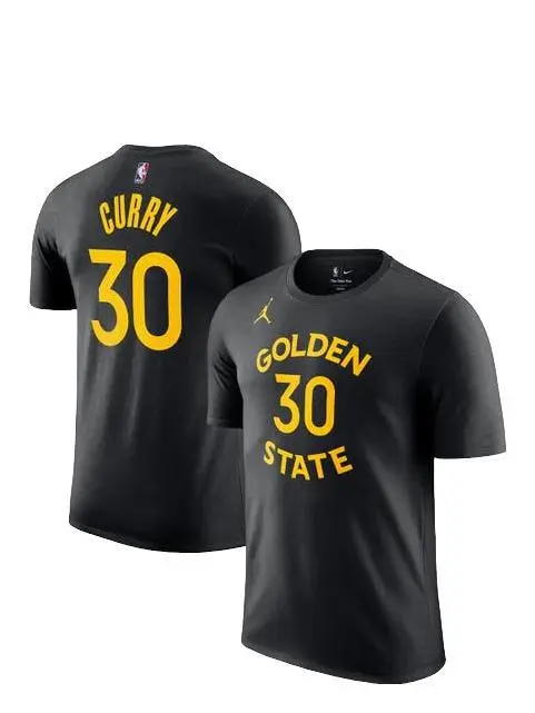 JORDAN BRAND Stephen Curry Golden State Warriors Statement Edition Name & Number T-shirt - Black