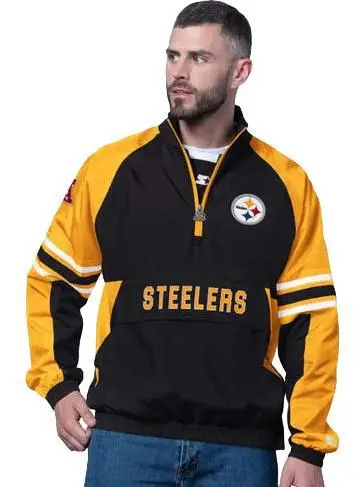 STARTER Pittsburgh Steelers Prospect Half-zip Pullover By - Black